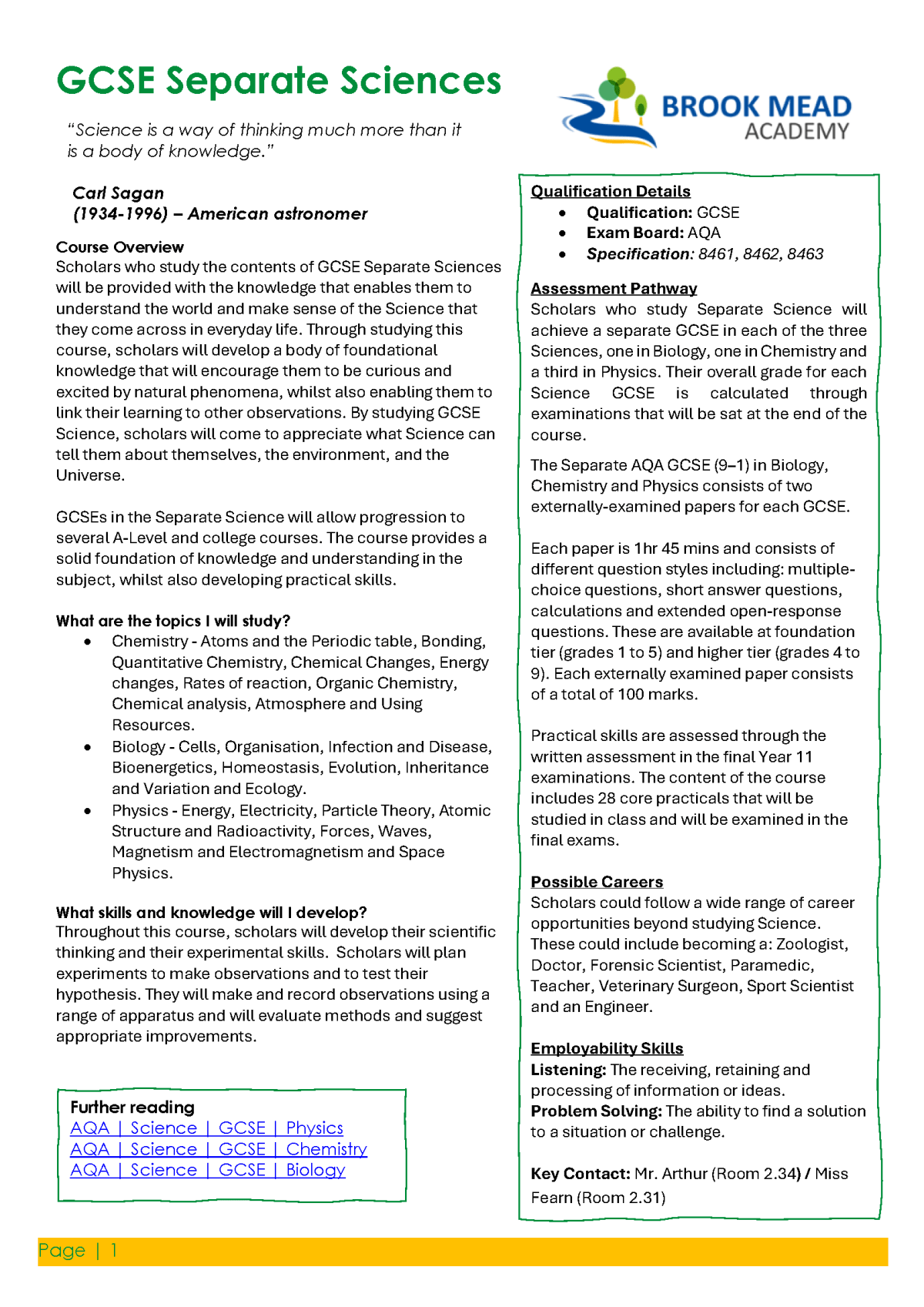 Science – Brook Mead Academy | TMET Leicester MAT