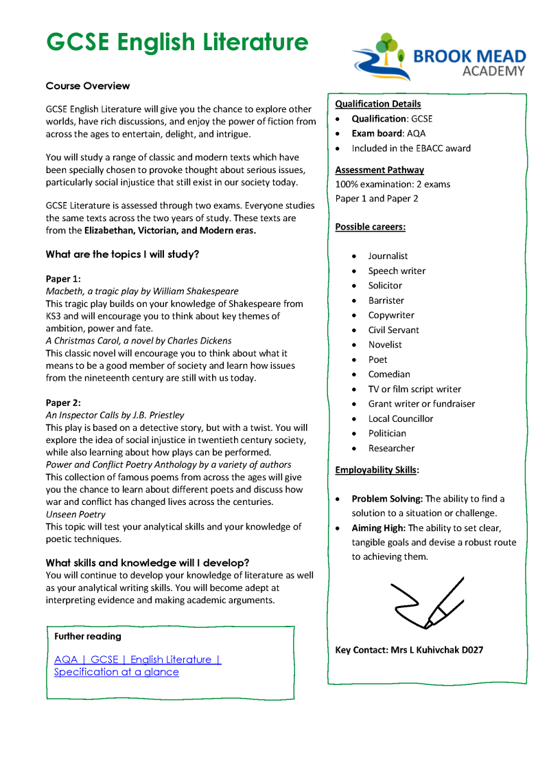 English – Brook Mead Academy | TMET Leicester MAT